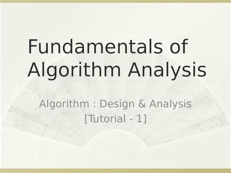 ppt fundamentals of algorithm analysis dokumen tips