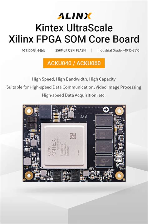 Alinx Som Acku060 Xilinx Kintex Ultrascale Xcku060 Pcie 3 0 Fpga Core