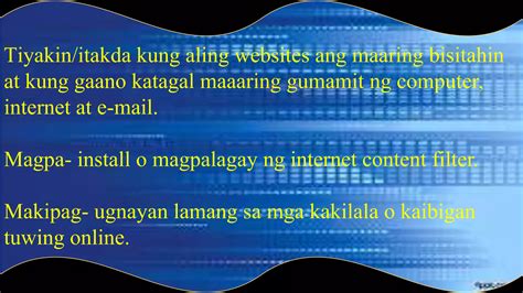 Ligtas At Responsableng Paggamit Ng Computer Internet At Email Pptx