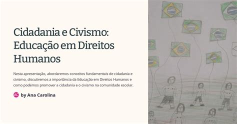 Cidadania E Civismo Educação Em Direitos Humanos