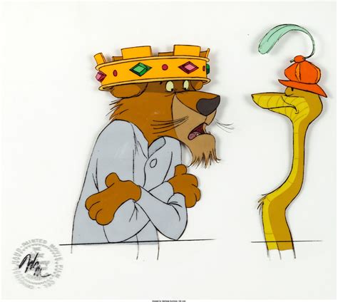 Robin Hood Prince John And Sir Hiss Production Cel Setup Walt Disney
