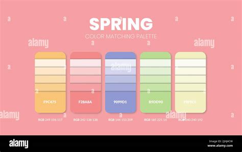 Spring Theme Color Palettes Or Color Schemes Are Trends Combinations And Palette Guides This