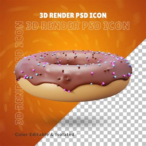 Premium Psd Delicious Donut 3d Render Icon Or 3d Donut Icon Isolated