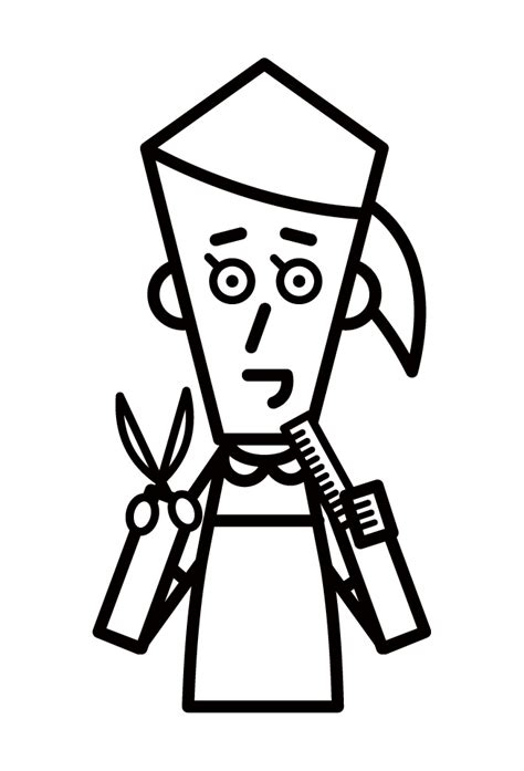 미용사의 삽화 여성 무료 일러스트 소재집 Kukukeke