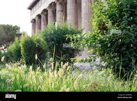 Doric Colonnade Of Temple Of Hephaestus In Athenian Ancient Agora It Is The Best Preserved