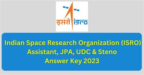ISRO Assistant JPA UDC Steno Answer Key 2023 Tamilanguide