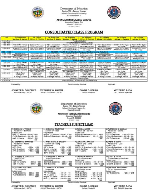 2023 2024 Consolidated Class Program Pdf
