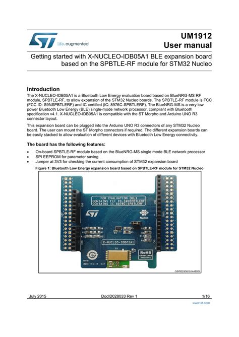 STMicroelectronics X NUCLEO IDB05A1 User Manual Manualzz