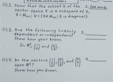 Solved The Questions Are From Linear Algebra Vector Space Chegg Com