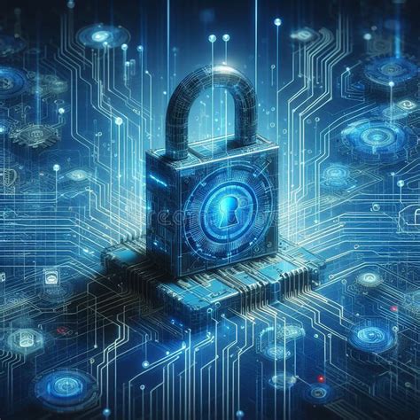 Cyber Security Concept And Digital Data Protection Stock Illustration Illustration Of Binary