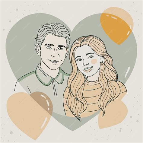 A Man And A Woman Are In Front Of A Heart With Balloons Premium Ai