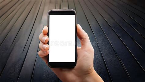 Hand Holding A Black Smartphone With A White Screen Stock Illustration Illustration Of Access