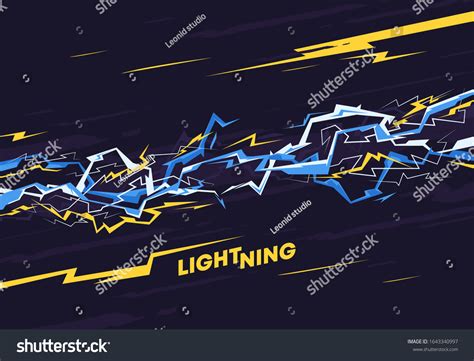 Vector Illustration Background Image Energy Lightning Stock Vector