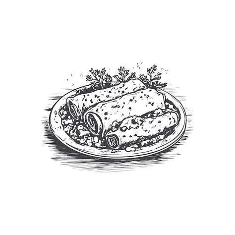 Boceto dibujado a mano uso de alimentos de arte de una sola línea para