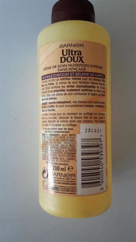 Analyse De Crème De Soin Nutrition Intense Avocat Karité Ultra Doux De Garnier