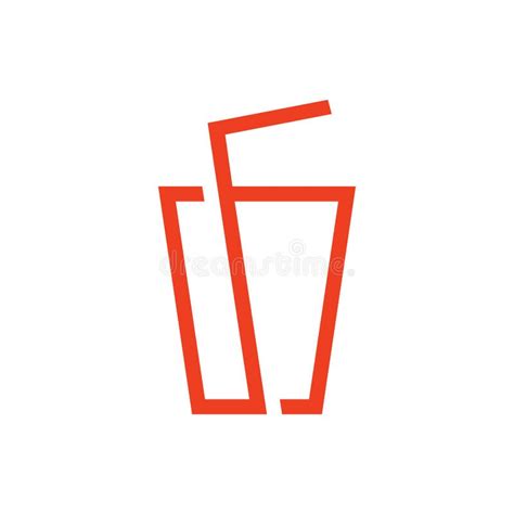 Glass With Straw Stock Vector Illustration Of Clear 73581517