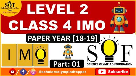 Sof Imo Std 4 Level 2 [year 18 19] [paper 01] Imo Imoclass4