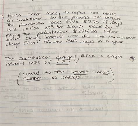 Solved Elisa Needs Money To Repair Her Home Air Conditioner So