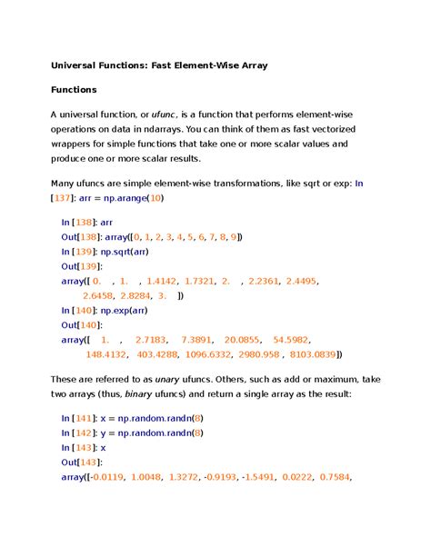 Universal Functions Lecture Notes 14 Universal Functions Fast