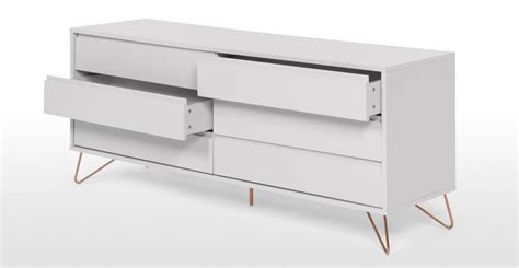Elona Commode Large Gris Et Cuivre MADE Tiroirs Chambre