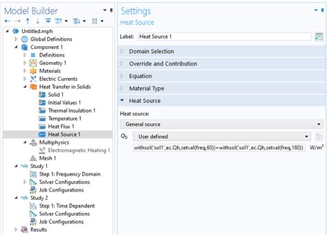 Setting Up And Solving Electromagnetic Heating Problems