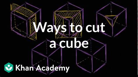 Ways To Cut A Cube Perimeter Area And Volume Geometry Khan