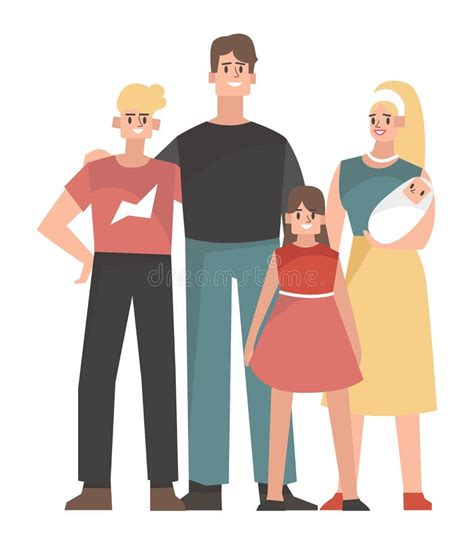 Ilustración Del Vector De La Familia Nuclear Ilustración Del Vector