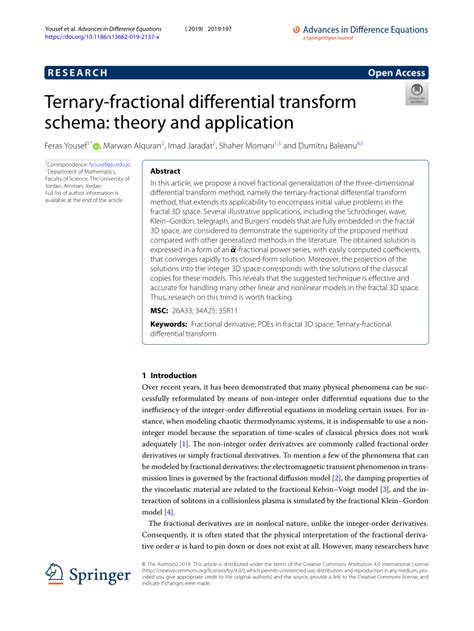 Pdf Ternary Fractional Differential Transform Schema Theory And Application