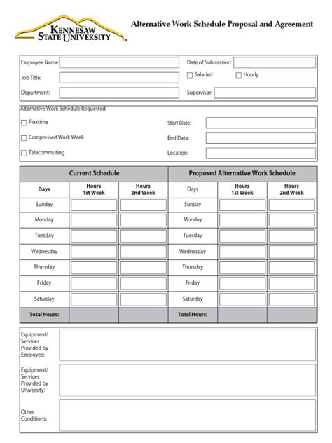 Alternative Work Schedule Proposal And Agreement Pdf Overtime