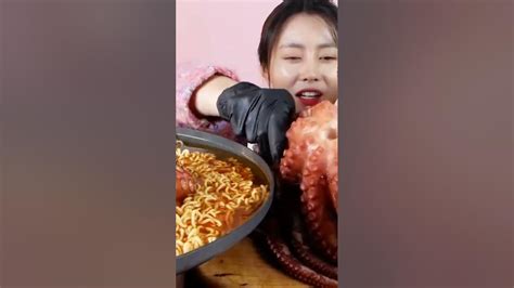 Mukbang Asmr So Fresh Octopus🐙 Spicy Noodles Eat Seafood Korean