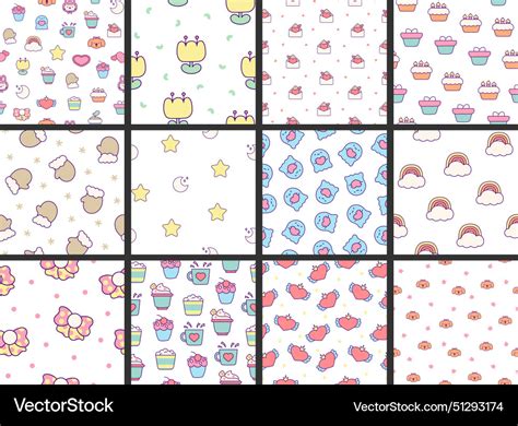 Beautiful Different Elements Seamless Pattern Vector Image