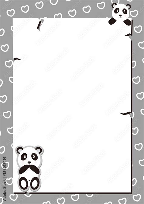 Cute Panda Frame Vector Stock Vector Adobe Stock