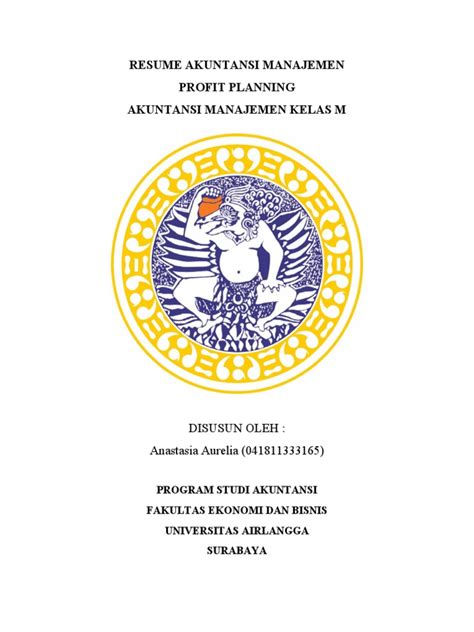 Resume Profit Planning Pdf