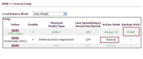 Vigor WAN Failover Configuration DrayTek FAQ