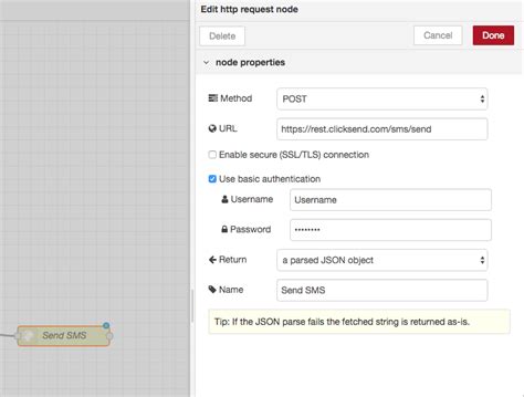 Node Red Clicksend Help Docs