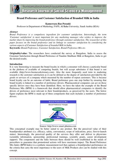 Pdf Brand Preference And Customer Satisfaction Of Branded Milk In India