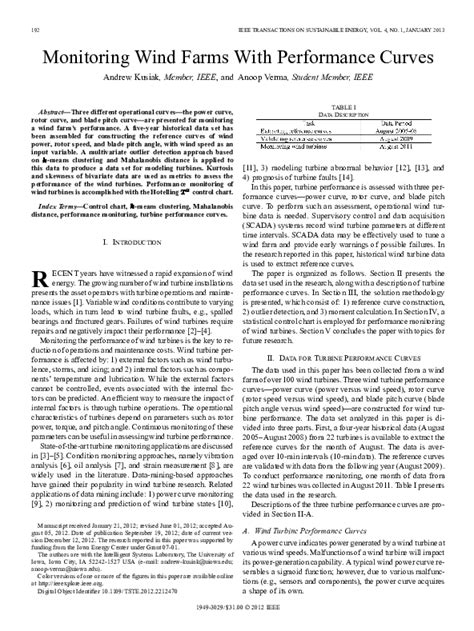 Pdf Monitoring Wind Farms With Performance Curves