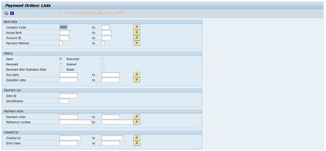 Fps Rfkkpyol Sap Tcode List Of Payment Orders
