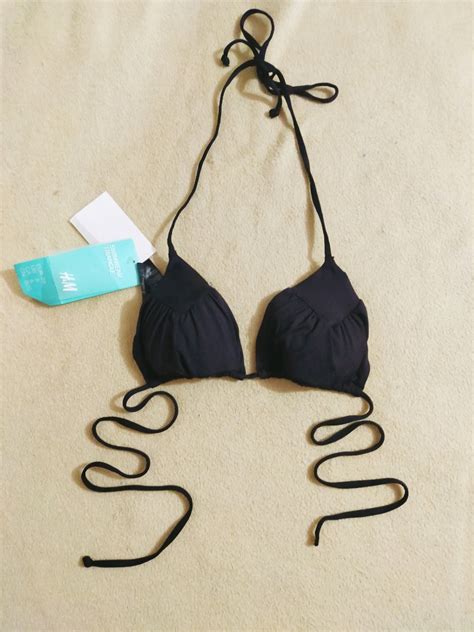Handm Triangle Black Swimsuit Bikini Top Womens Fashion Swimwear