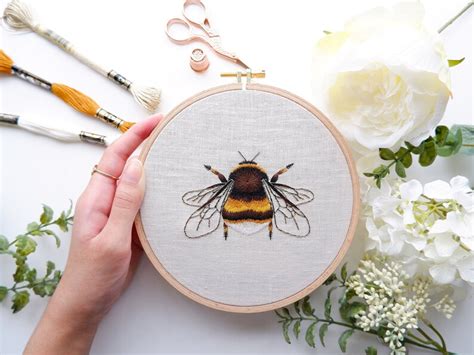 The Humble Bumble Bee Pdf Pattern Bee Embroidery Pattern Pdf