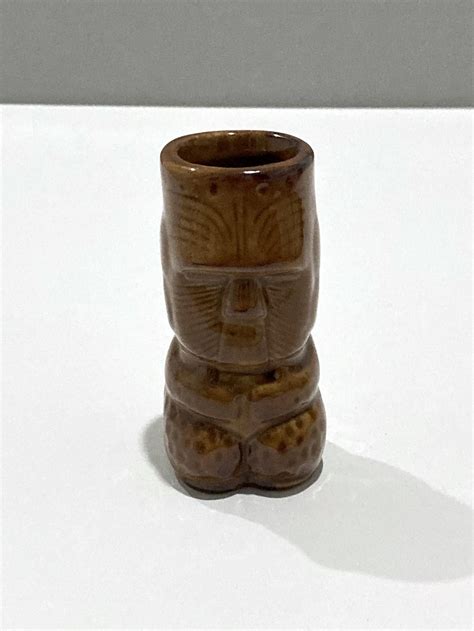 Vintage Tiki God Shot Glass Polynesian Souvenir