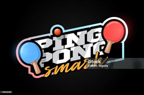 탁구 마스코트 복고풍 스타일의 현대 프로 스포츠 타이포그래피 벡터 디자인 엠블럼 배지 및 스포티 템플릿 로고 디자인 탁구에 대한 스톡 벡터 아트 및 기타 이미지 Istock