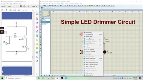 Proteus 8 วงจรหรี่ไฟ Led Transistor Youtube