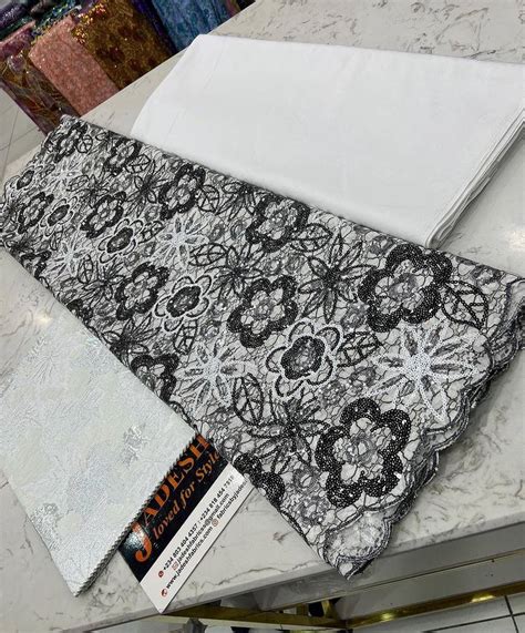 Twilight Sequence Whiteblack Fabrics Asoebi Fabric Store In