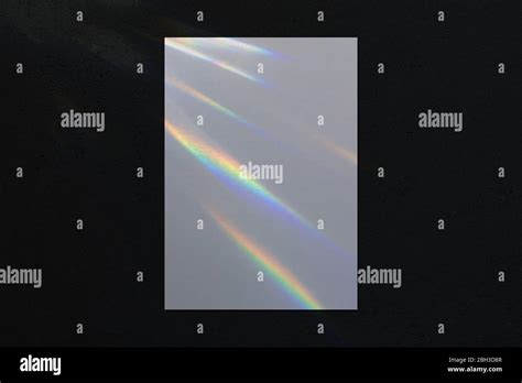 Empty White Vertical Rectangle Poster Mockup On Dark Background Stock