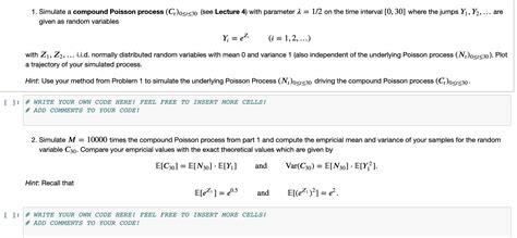 1 Simulate A Compound Poisson Process Ctost