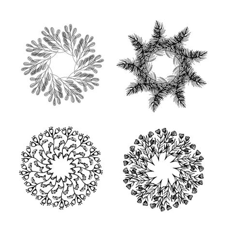 Premium Vector Round Frames Of Flowers Decorations For Weddings Christmas Vector Black And