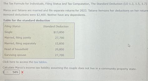 Answered The Tax Formula For Individuals Filing Bartleby