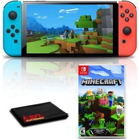 Nintendo Switch Oled Neon Bluered With Minecraft Game • Price