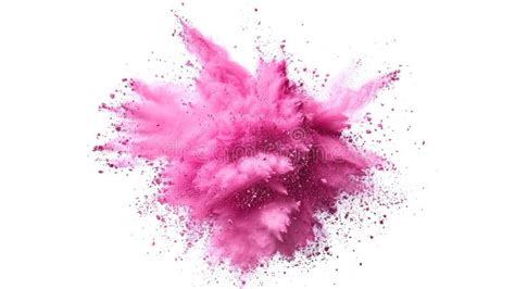 A Colorful Explosion Of Pink Powder On A White Background Stock Image